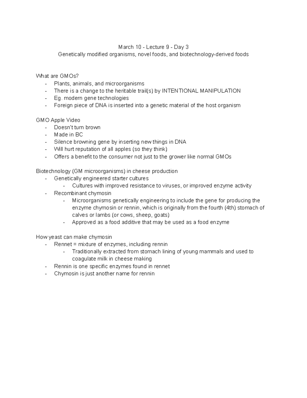 What are the GMOs - March 10 - Lecture 9 - Day 3 Genetically modified ...