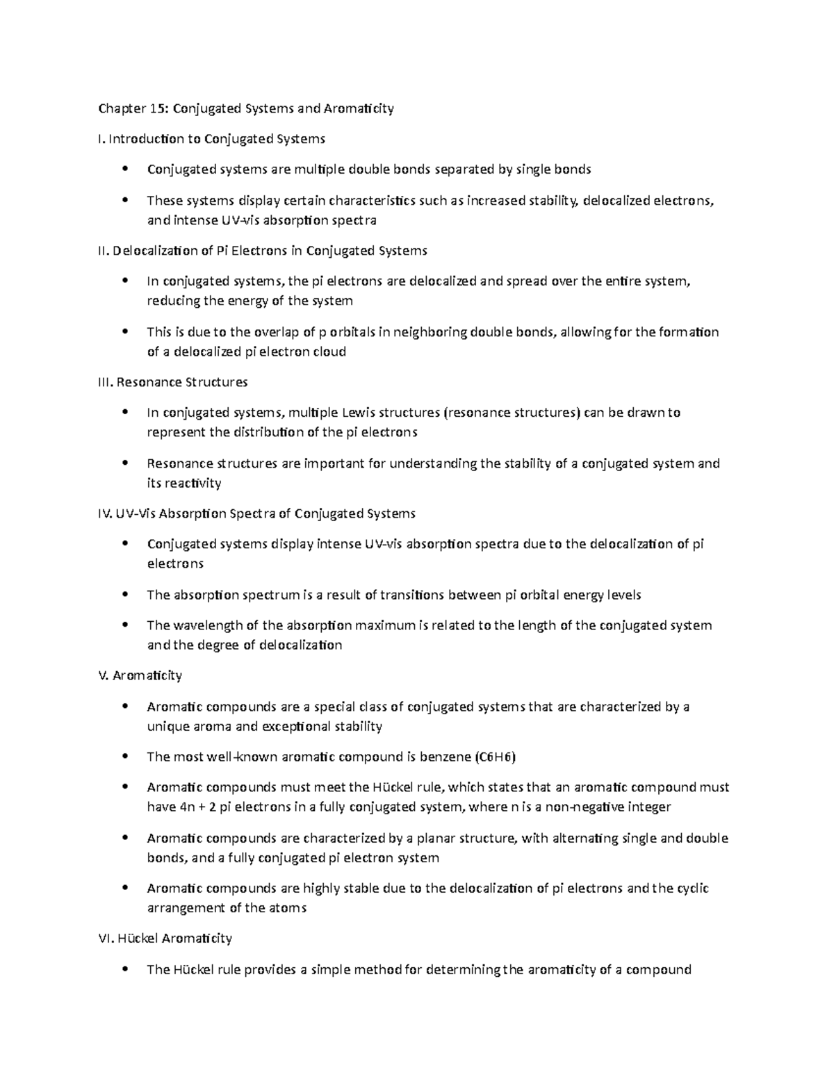 Organic Chem 26100 Chapter 15 - Chapter 15: Conjugated Systems and ...