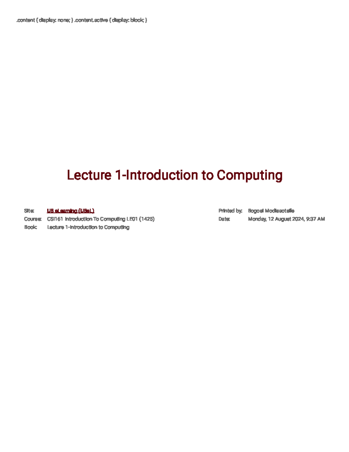 Lecture 1 Introduction To Computing Ube L Content Display None Content Display