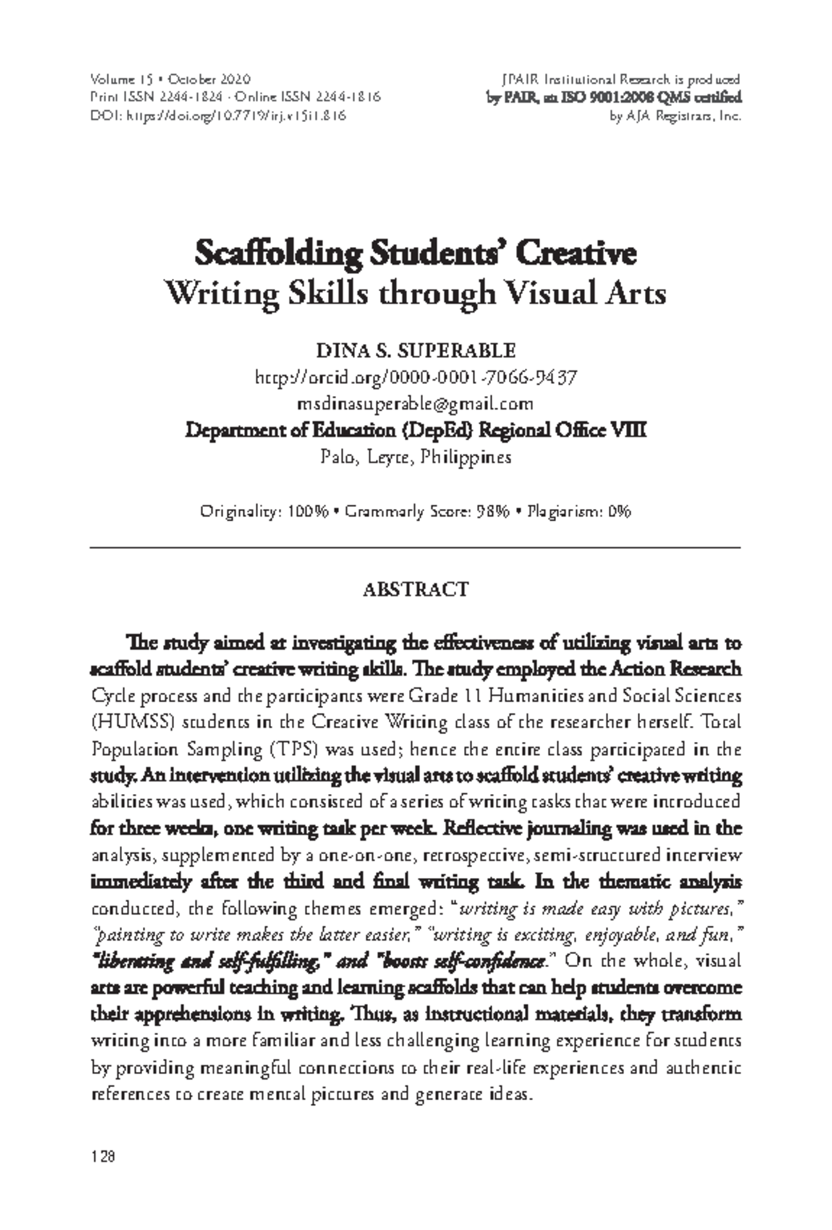 Scaffolding Students Creative Writing Skills thro - JPAIR Institutional ...