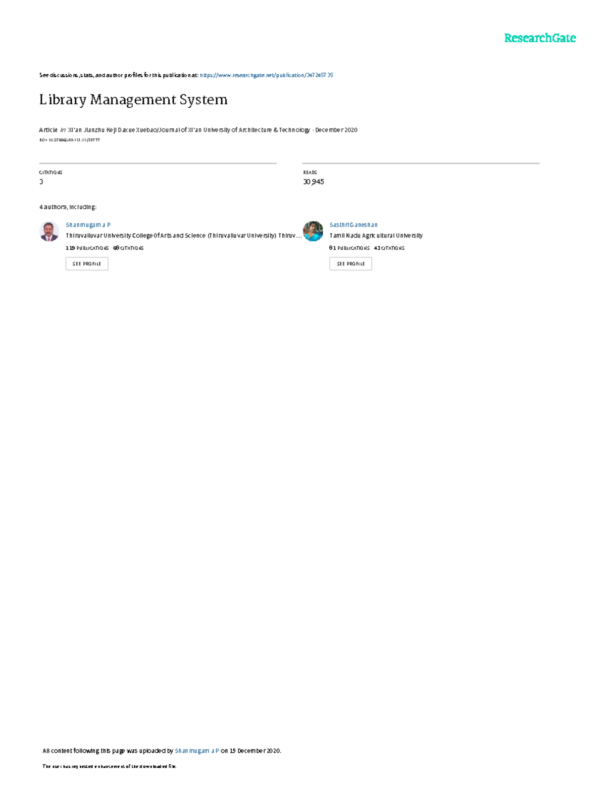 Library Management System - See discussions, stats, and author profiles ...