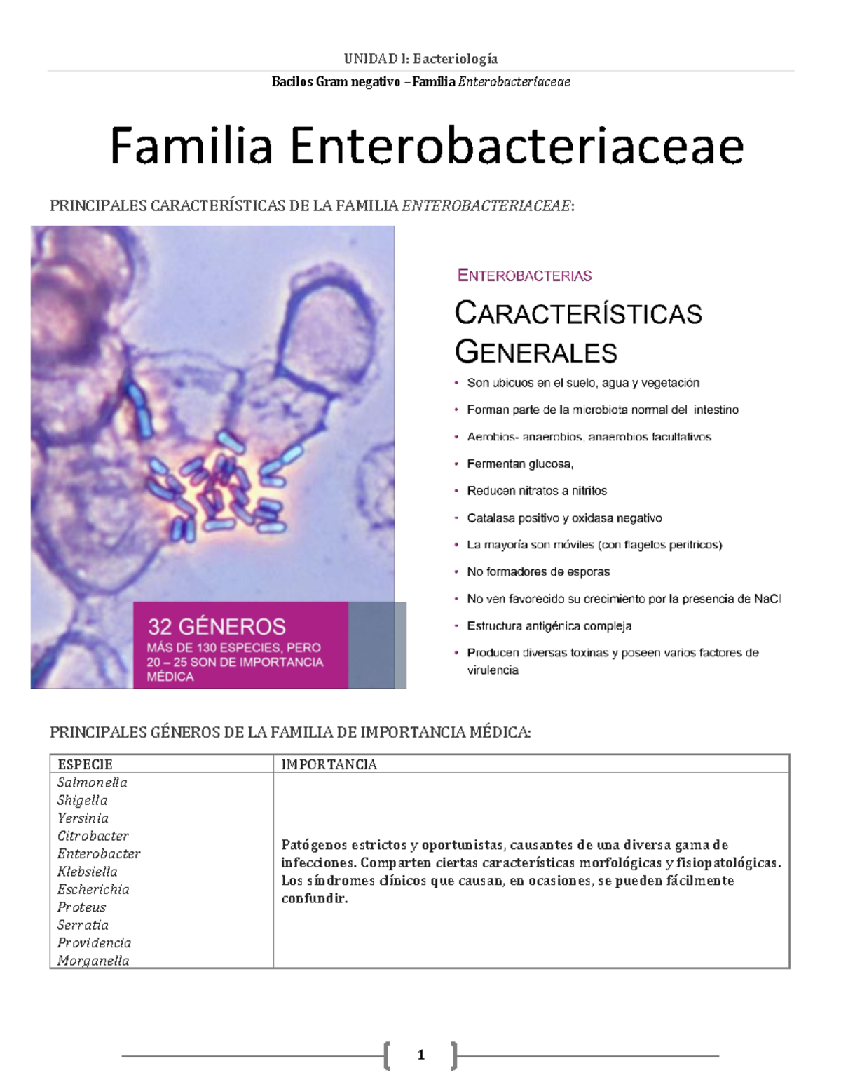 Enterobacterias 2023 - Enterococus, Micrococcus y Sarcina 2023 - Bacilos Gram negativo – Familia ...