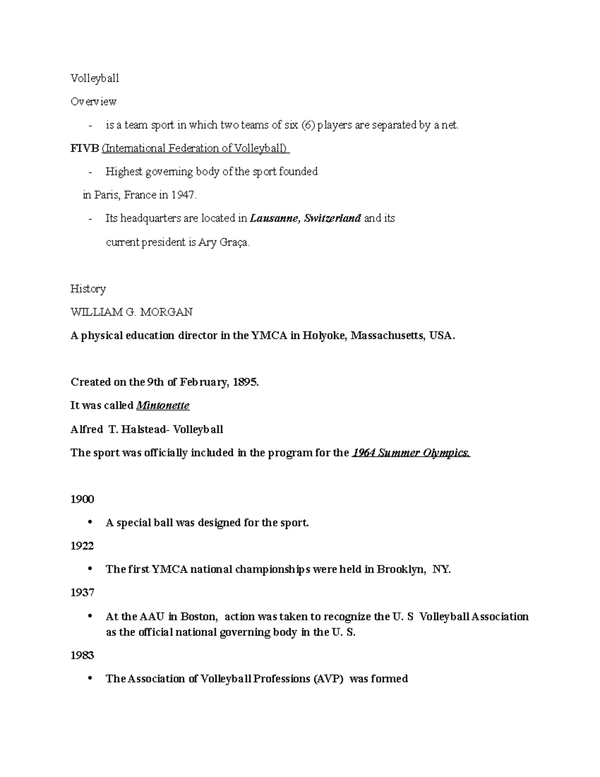 PE-reviewer - Physical education - Volleyball Overview - is a team ...