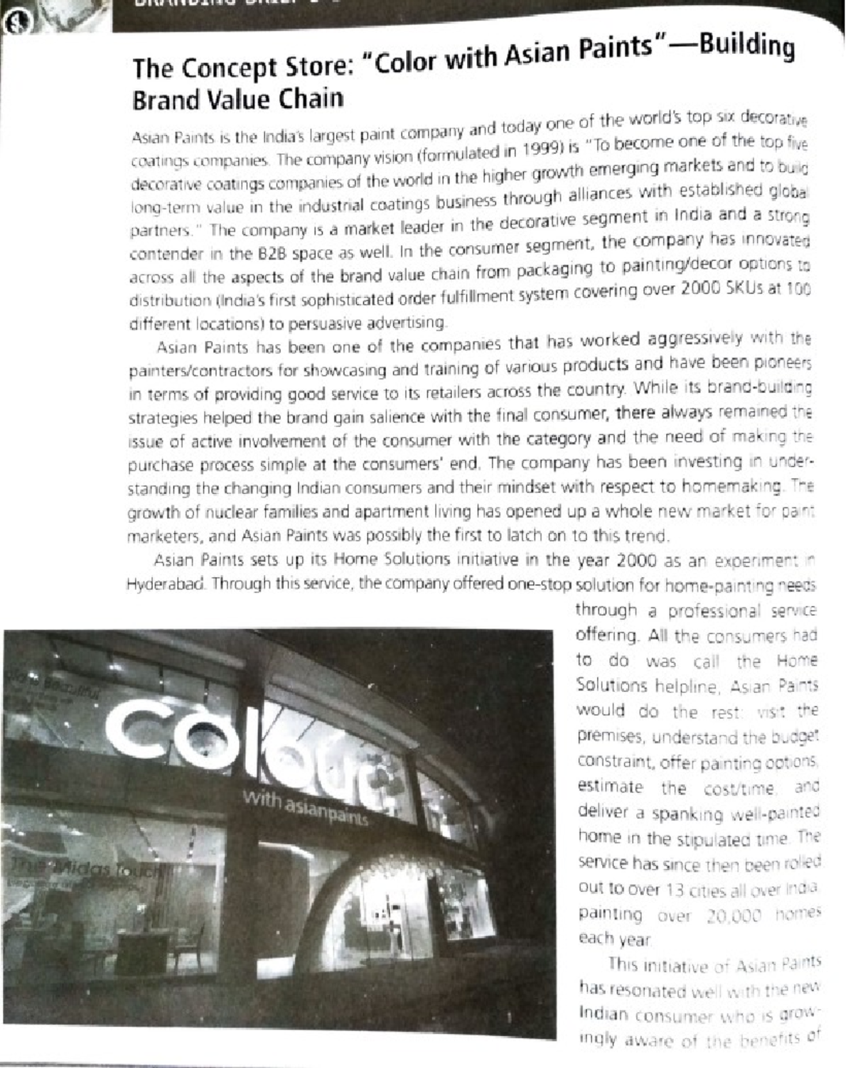 Copy of Asian Paints Brand Value Chain - Concept Store: "Color with ...