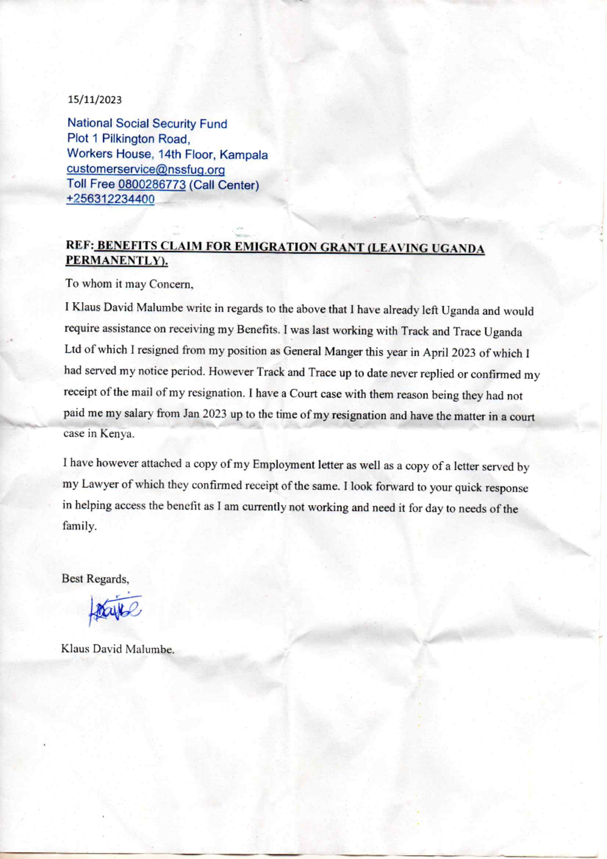 NSSF Claim Benefits - Skip to document Search for courses, books or ...