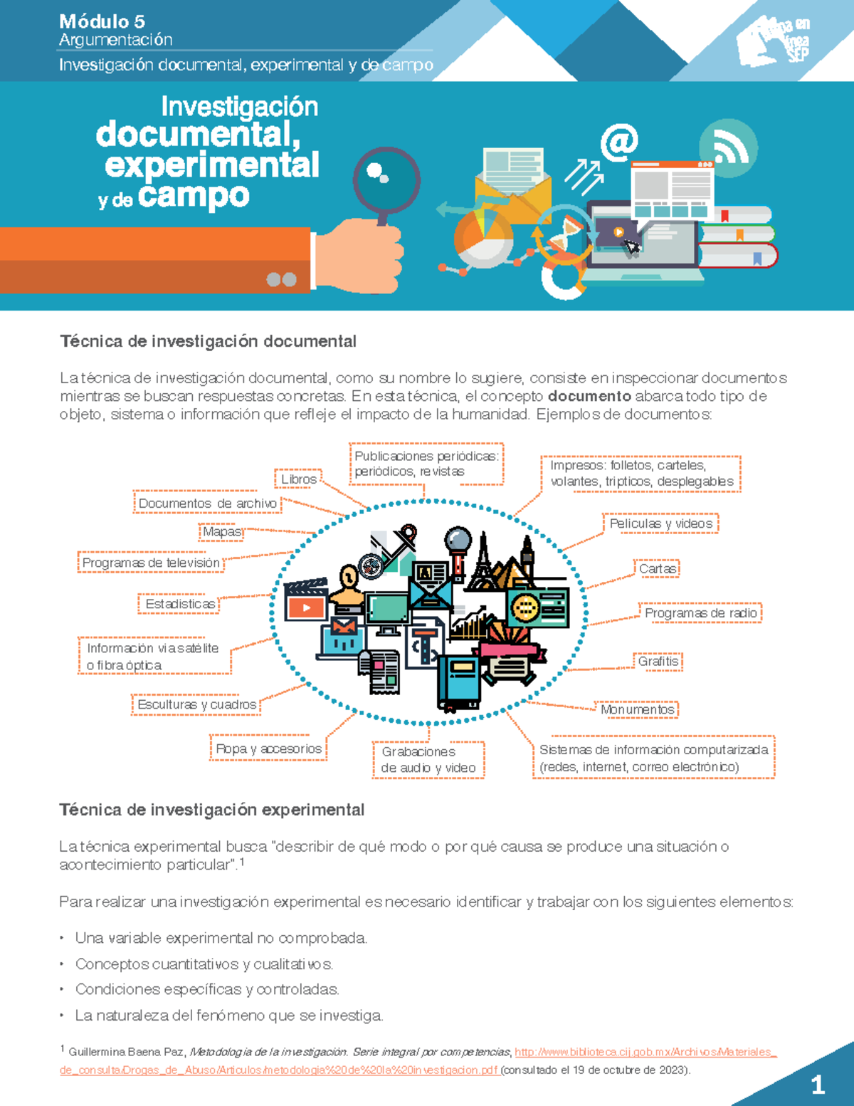 M05 S3 Investigacion documental experimental y de campo PDF - Módulo 5 Argumentación ...