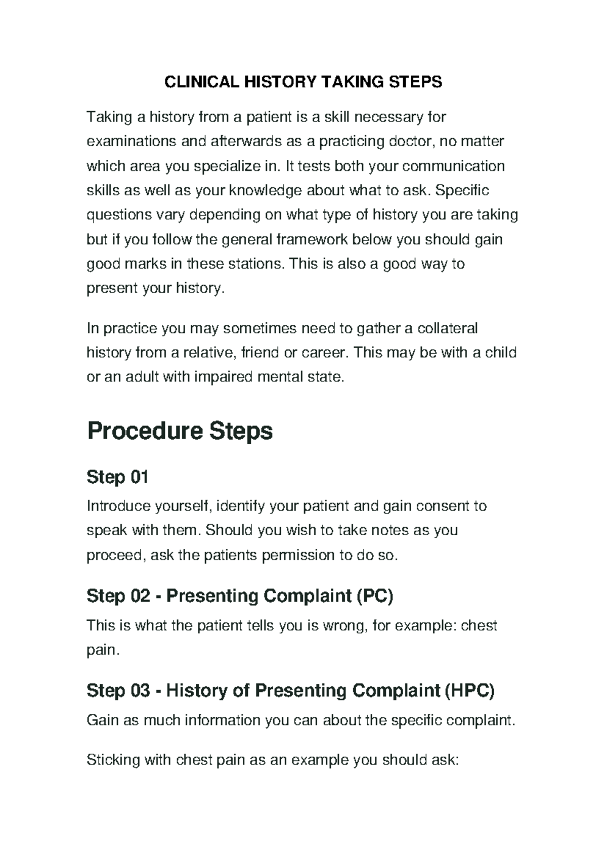 Clinical History Taking Steps 6255df69d152f32031 d3c58fee339174 ...