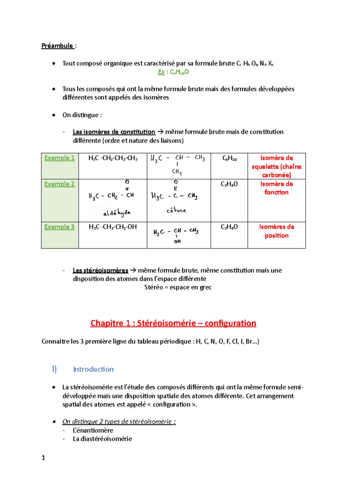 Chapitre 1 - Préambule : Tout composé organique est caractérisé par sa ...