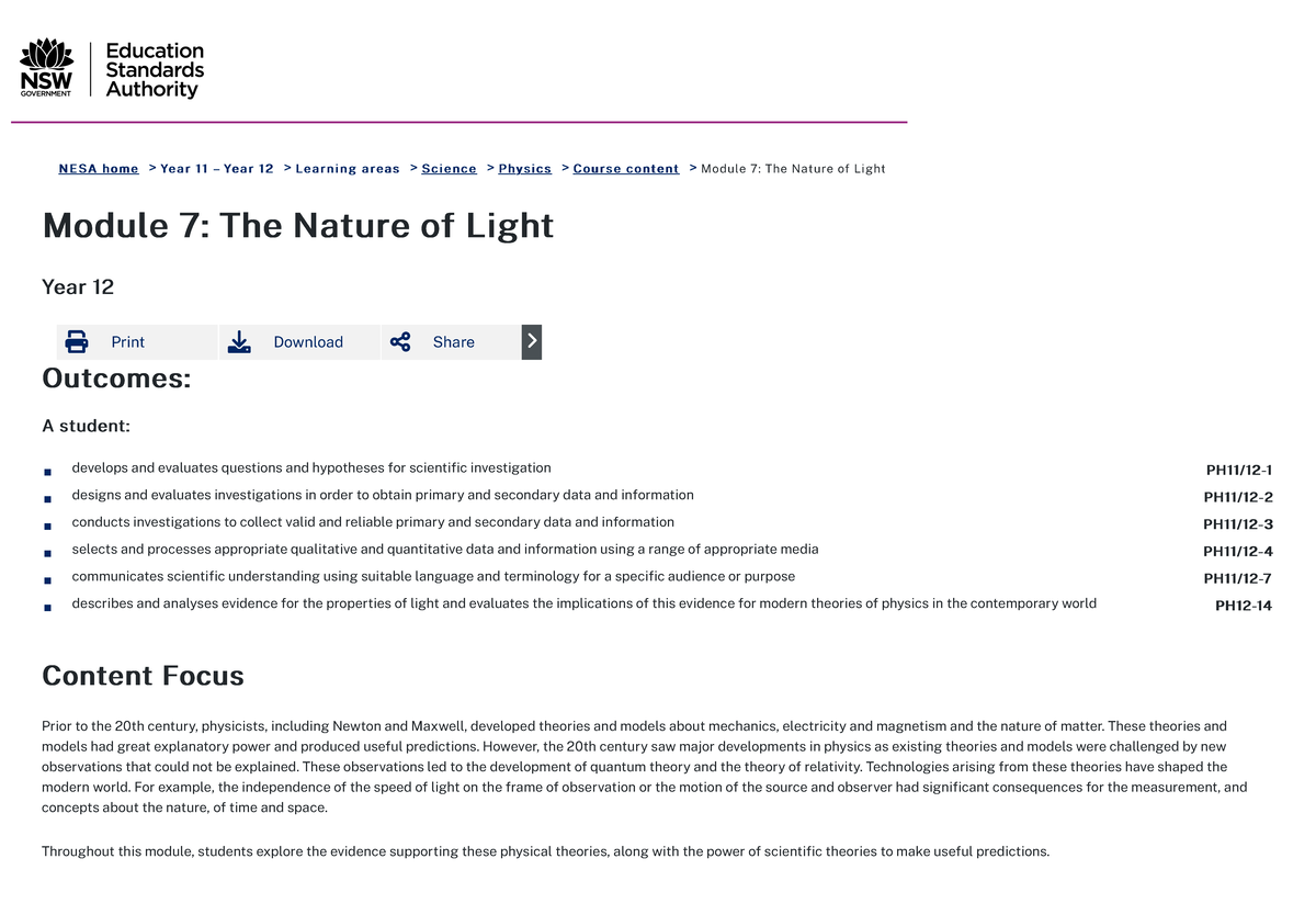 Module 7 The Nature Of Light Dotpoints - ####### N E S A h o m eN E S A ...
