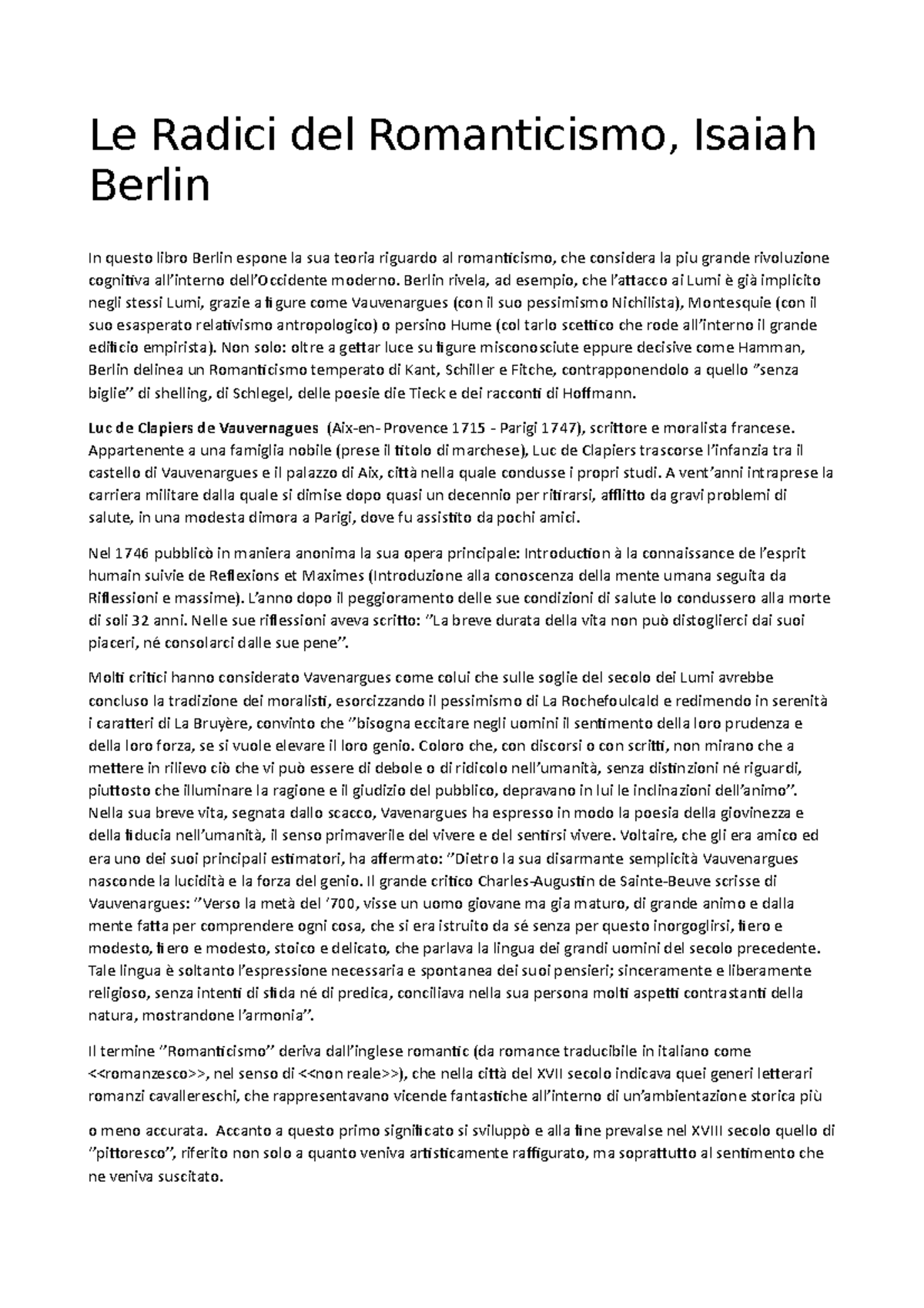 Le Radici del Romanticismo - Berlin rivela, ad esempio, che l’atacco ai ...