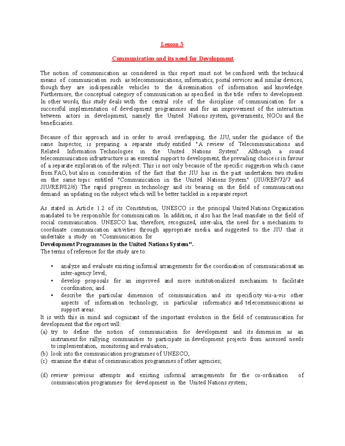 Ch03 Communication and its need for Development - Lesson 3 ...