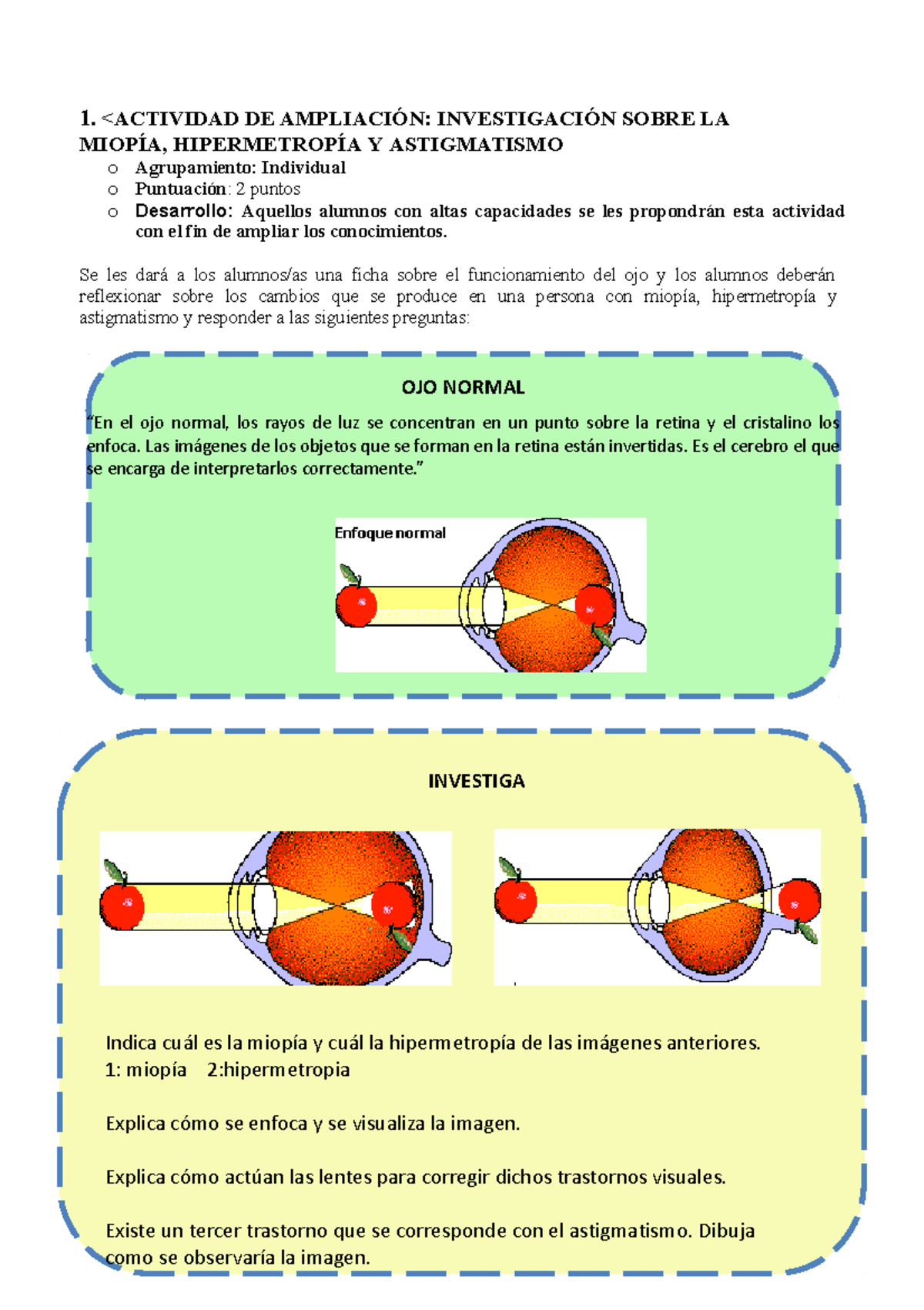 Transtornos visuales AA - OJO NORMAL “En el ojo normal, los rayos de ...