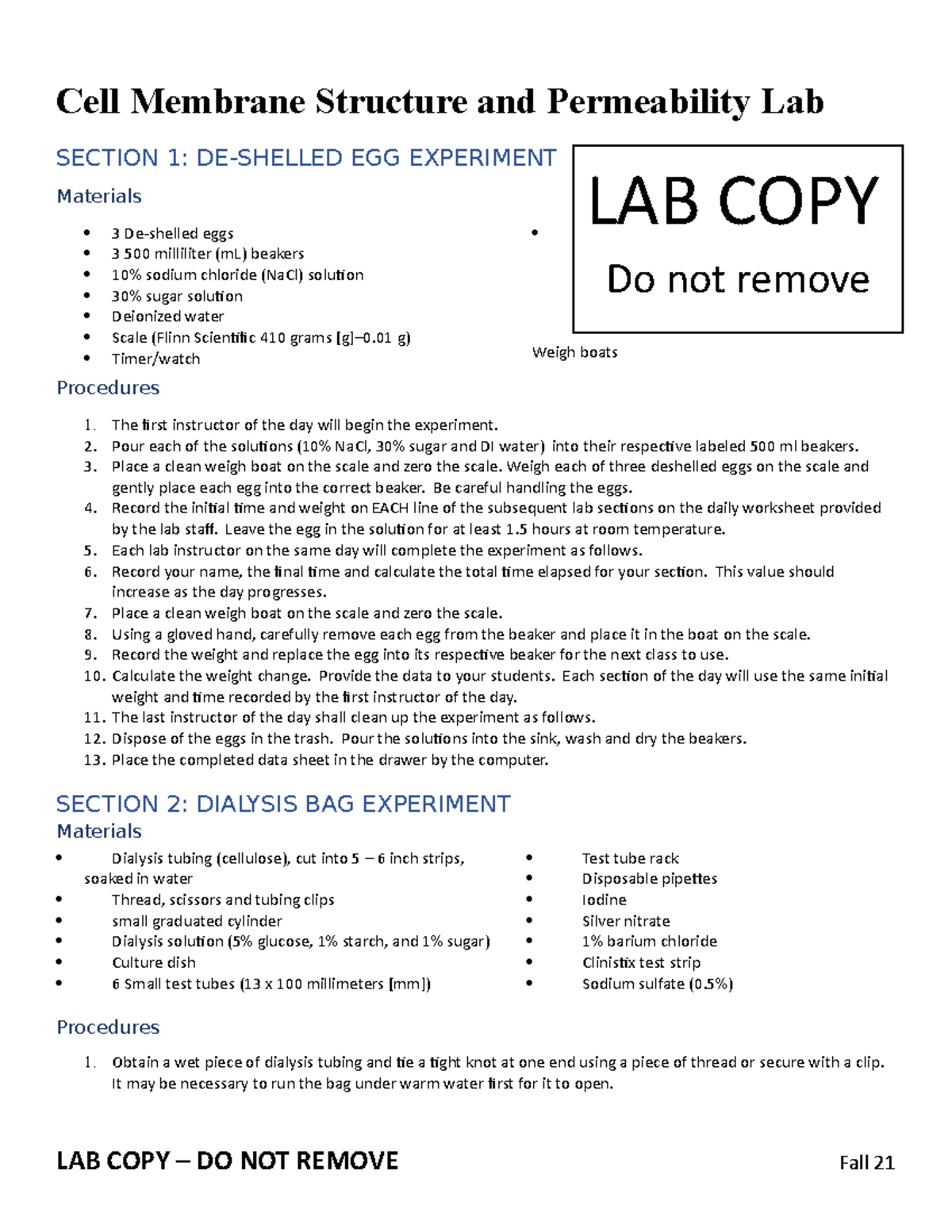 Cell Membrane Structure Procedures - Cell Membrane Structure and ...