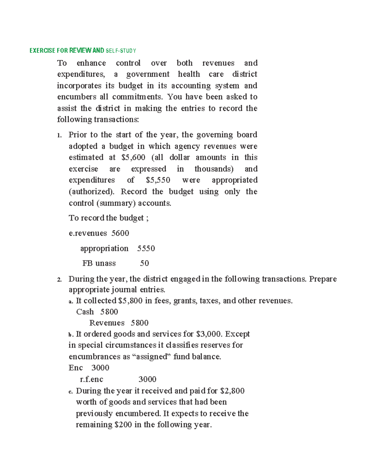 Exercise for review and self study - EXERCISE FOR REVIEW AND SELF‐STUDY ...