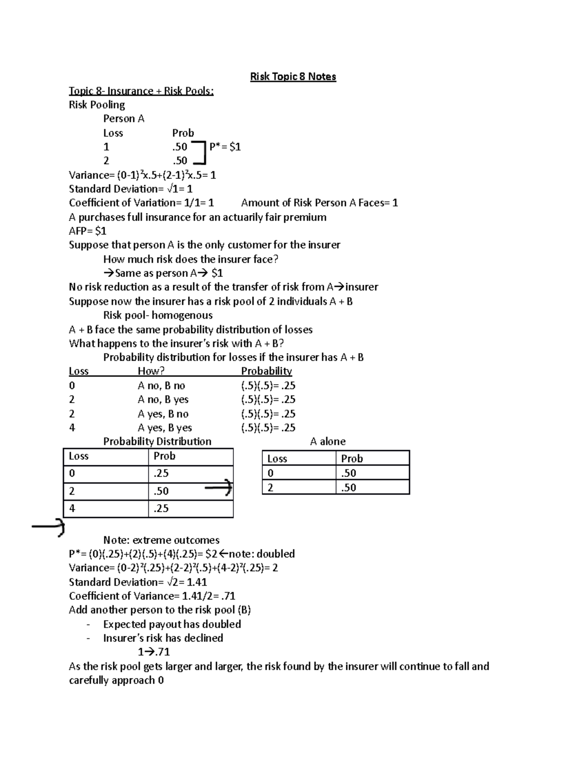 Risk Topic 8 Notes - for introduction to risk - Risk Topic 8 Notes ...