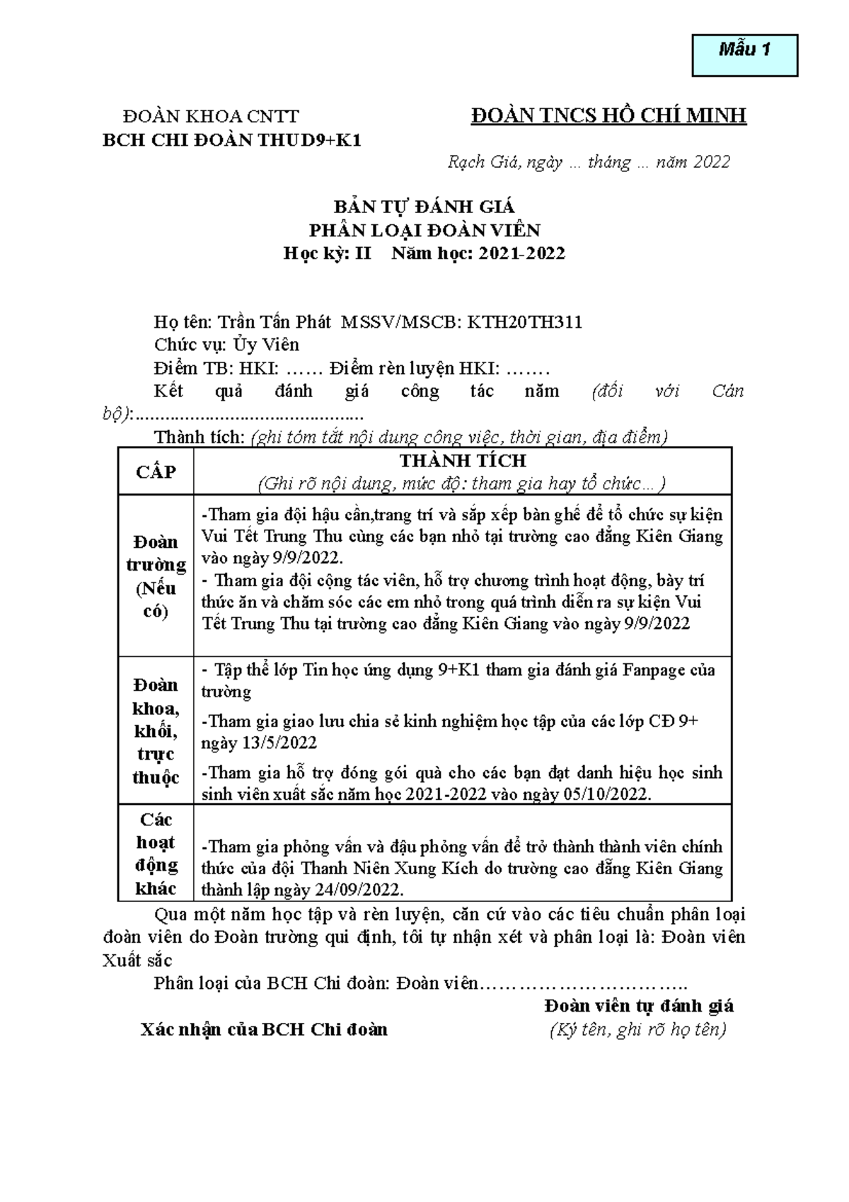 Trantanphat DGDV - asdwasd - ĐOÀN KHOA CNTT ĐOÀN TNCS HỒ CHÍ MINH BCH ...