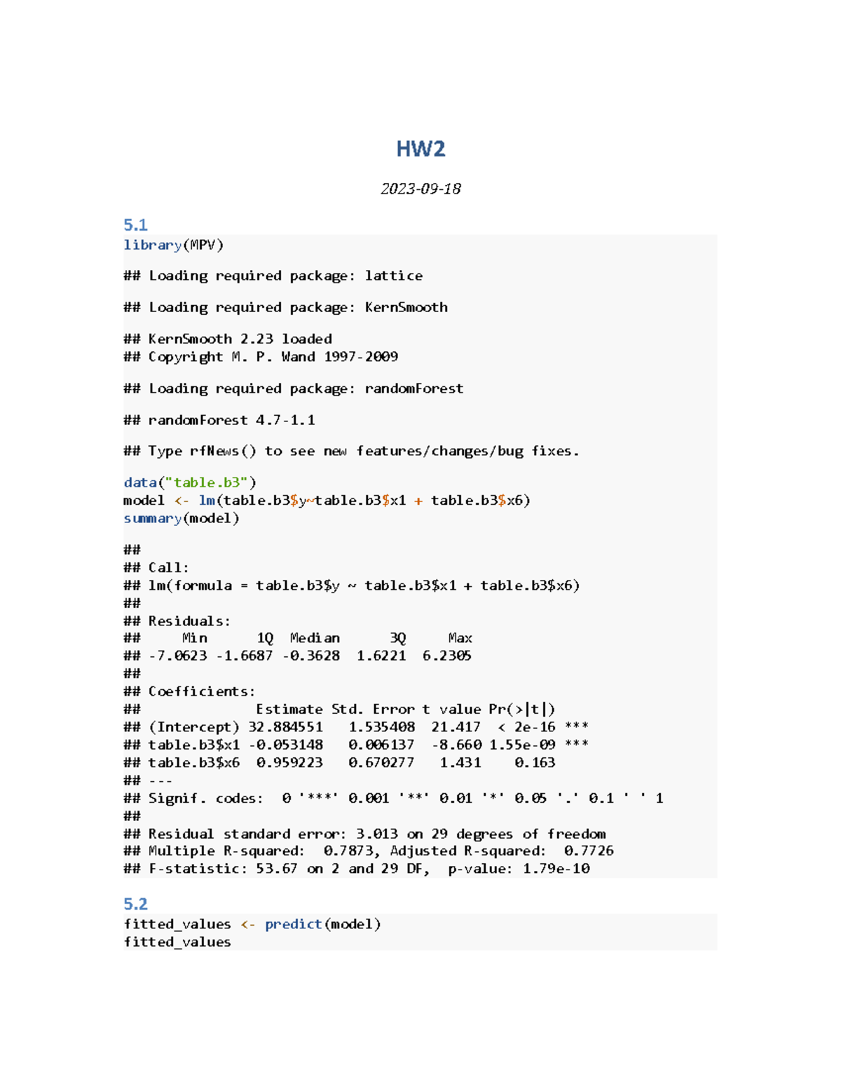 File show - For Assignment 1 - HW 2023-09- 5. library(MPV) Loading ...