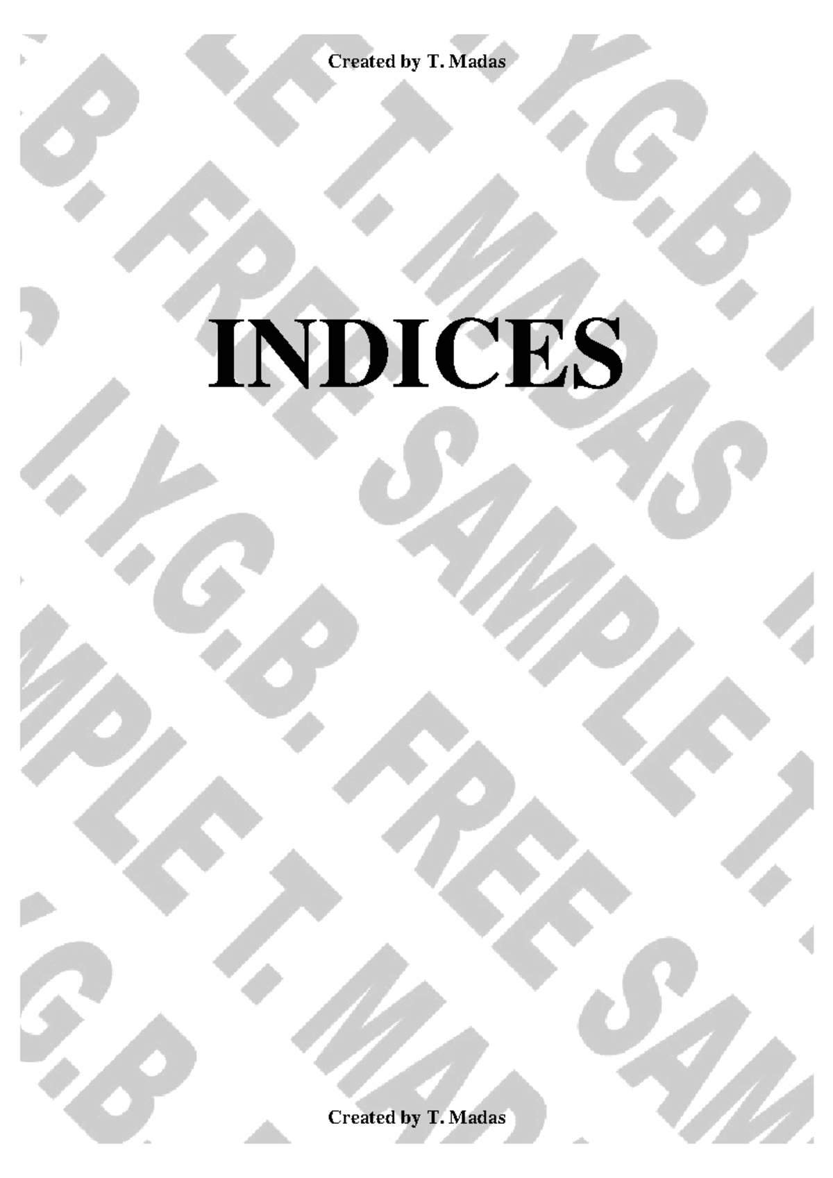 Indices practice student version - INDICES NUMBER INDICES (Non ...