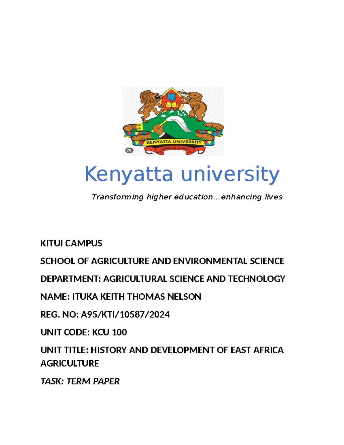 Keith - Quality - Kenyatta university Transforming higher education ...