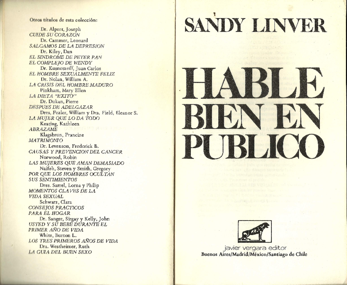 Sandy Linver - Hable bien en público (scan) - Taller de Oratoria - Studocu