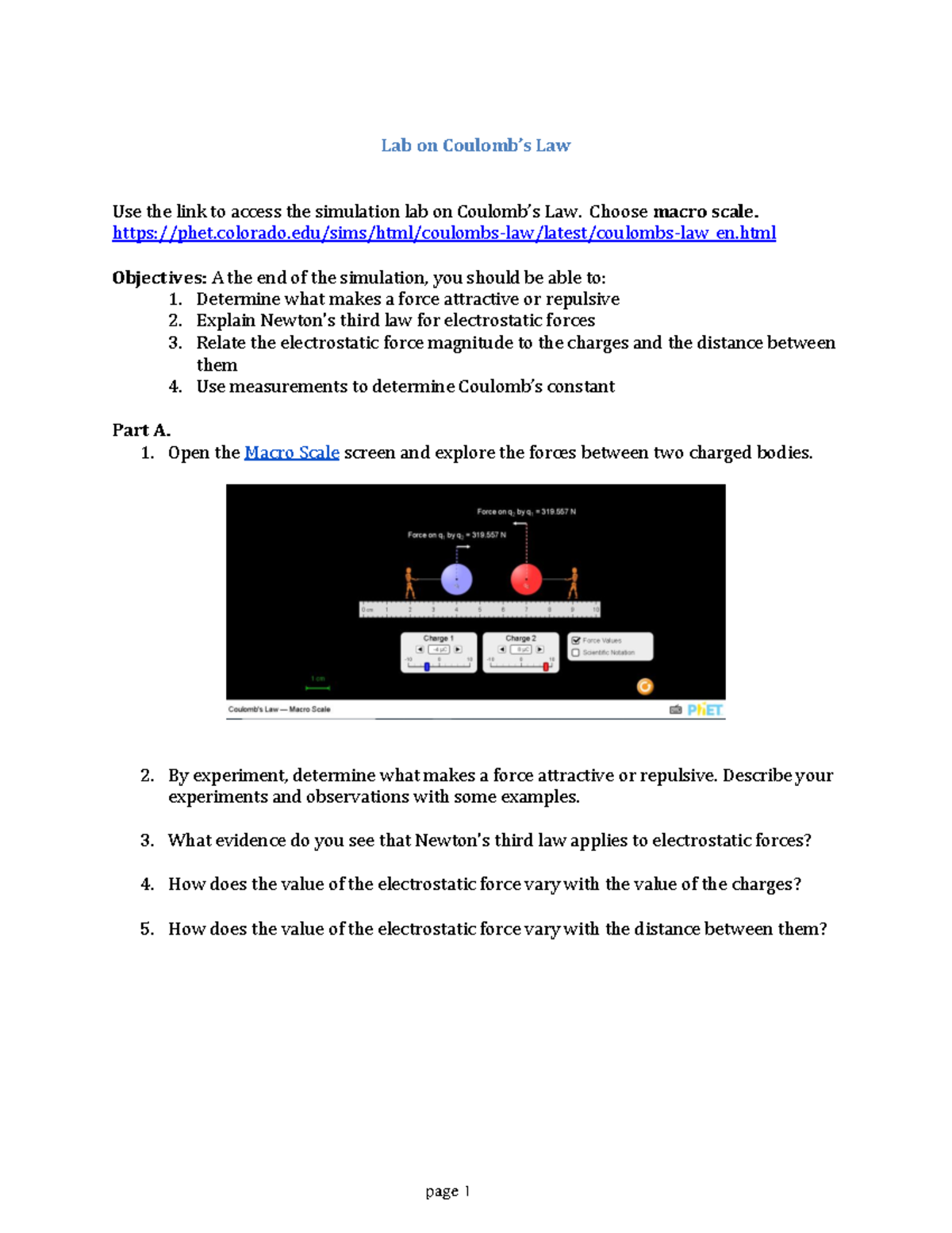 Lab on Coulomb's Law - dont mess with the sigma - page 1 Lab on Coulomb ...