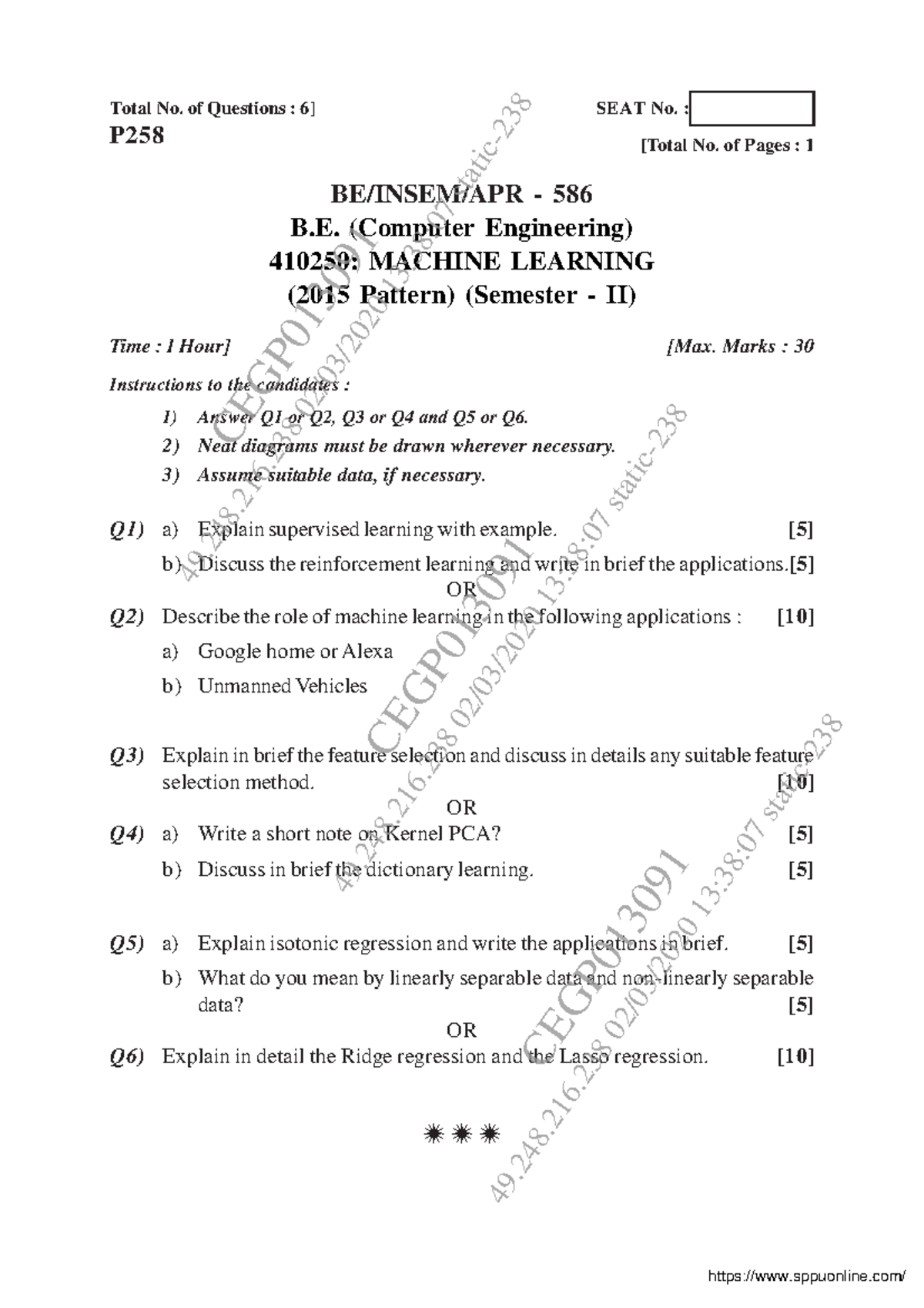 Be computer 8 sem insem machine learning p15 mar 2020 - Computer ...