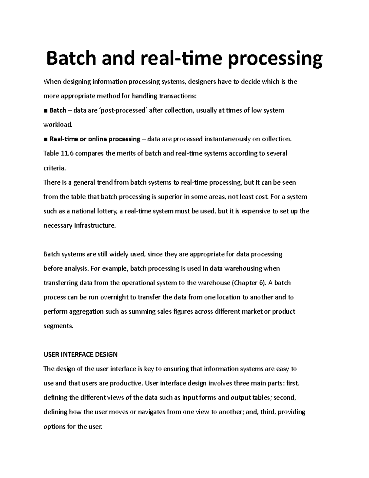 Batch and real time processing - Batch and real-time processing When ...