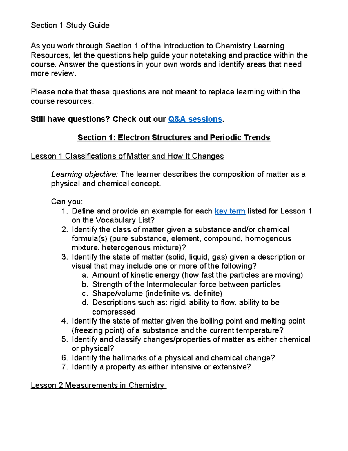 Study guide section 1 - Section 1 Study Guide As you work through ...