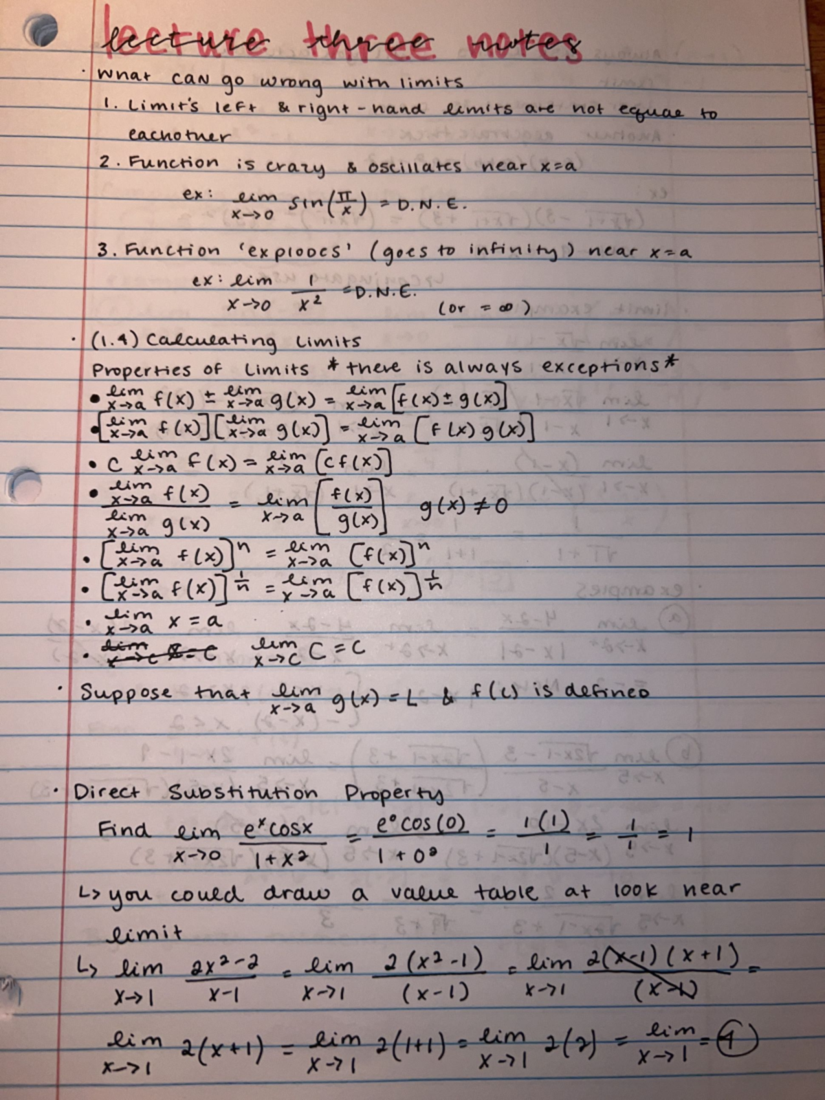 Wednesday, Sept 14 (Week 3) Calc 1 Notes - MATHUA121 - Studocu