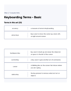Basic Keyboarding Vocabulary Flashcards Quizlet - Basic Keyboarding Vocabulary Terms in this set ...