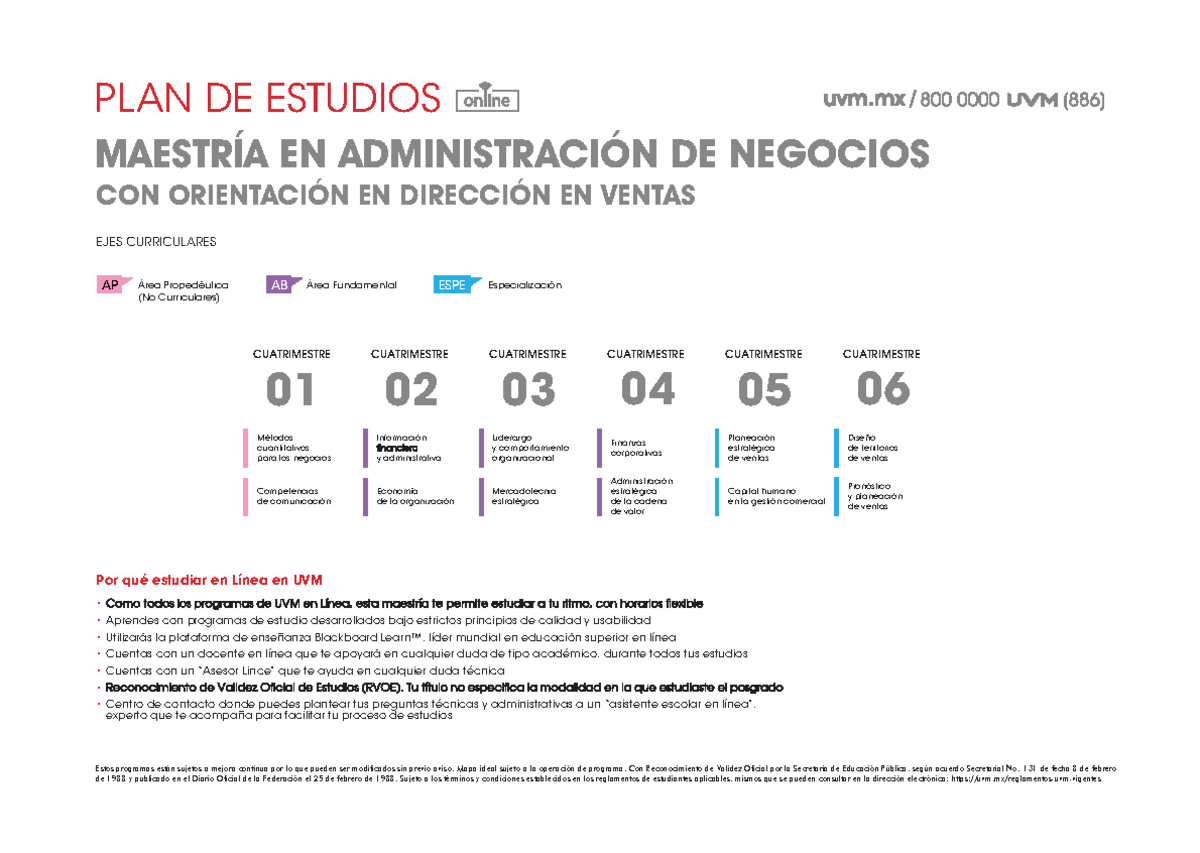 Plan de Estudios Maestria En Administracion de Negocios con Orientacion ...