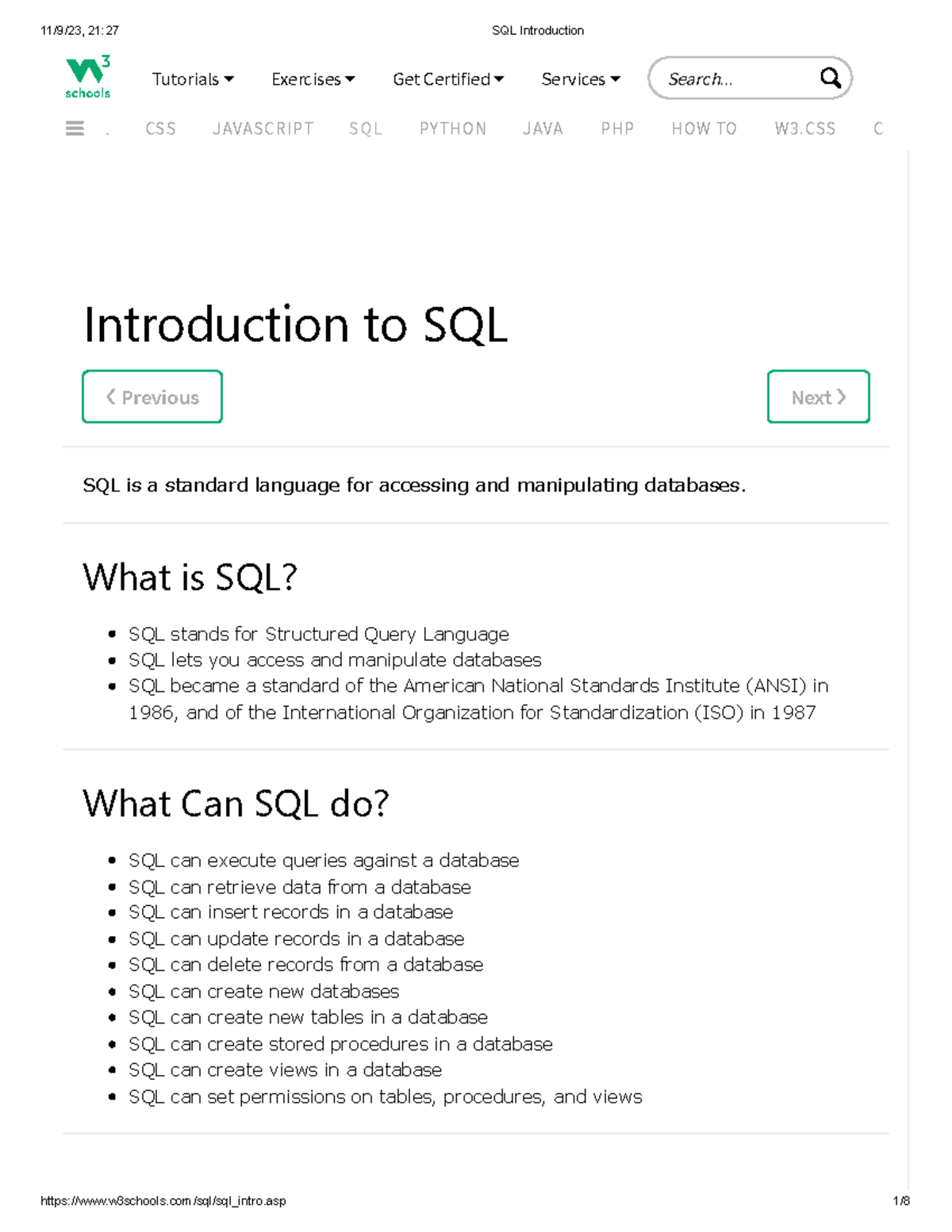 Sql Introduction Sql Instroudccion Previous Next Crea Una Cuenta Y Comienza Tiktok Ads Te 