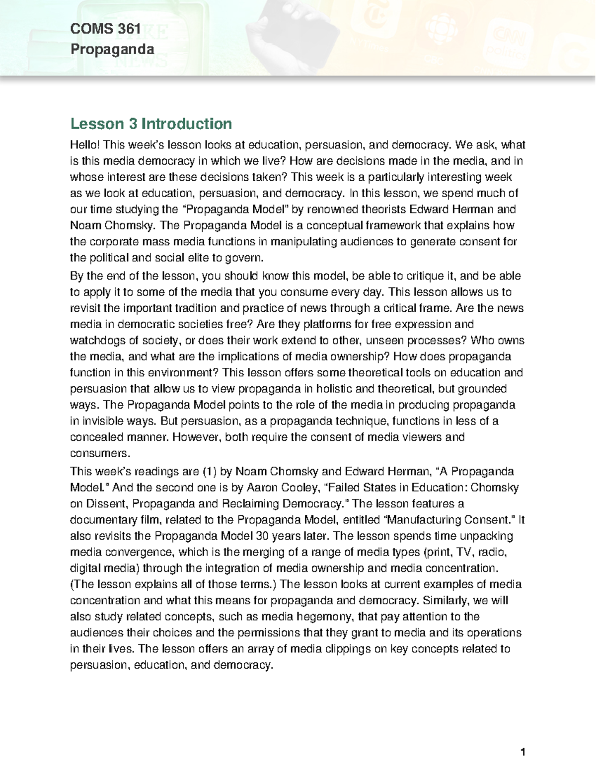 Lesson 3- all slides combined - Propaganda Lesson 3 Introduction Hello ...