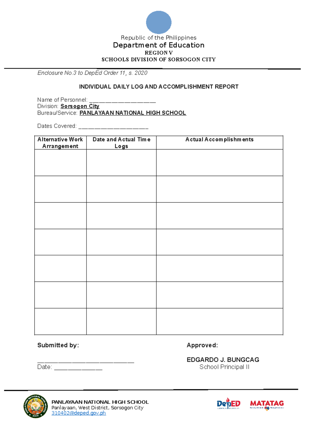 Idlar - Republic of the Philippines Department of Education REGION V ...