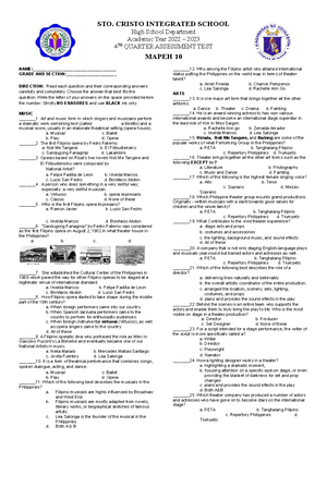 G10-2nd Quarter EXAM - JHS- Grade 10 Q2-Test - Republic of the ...