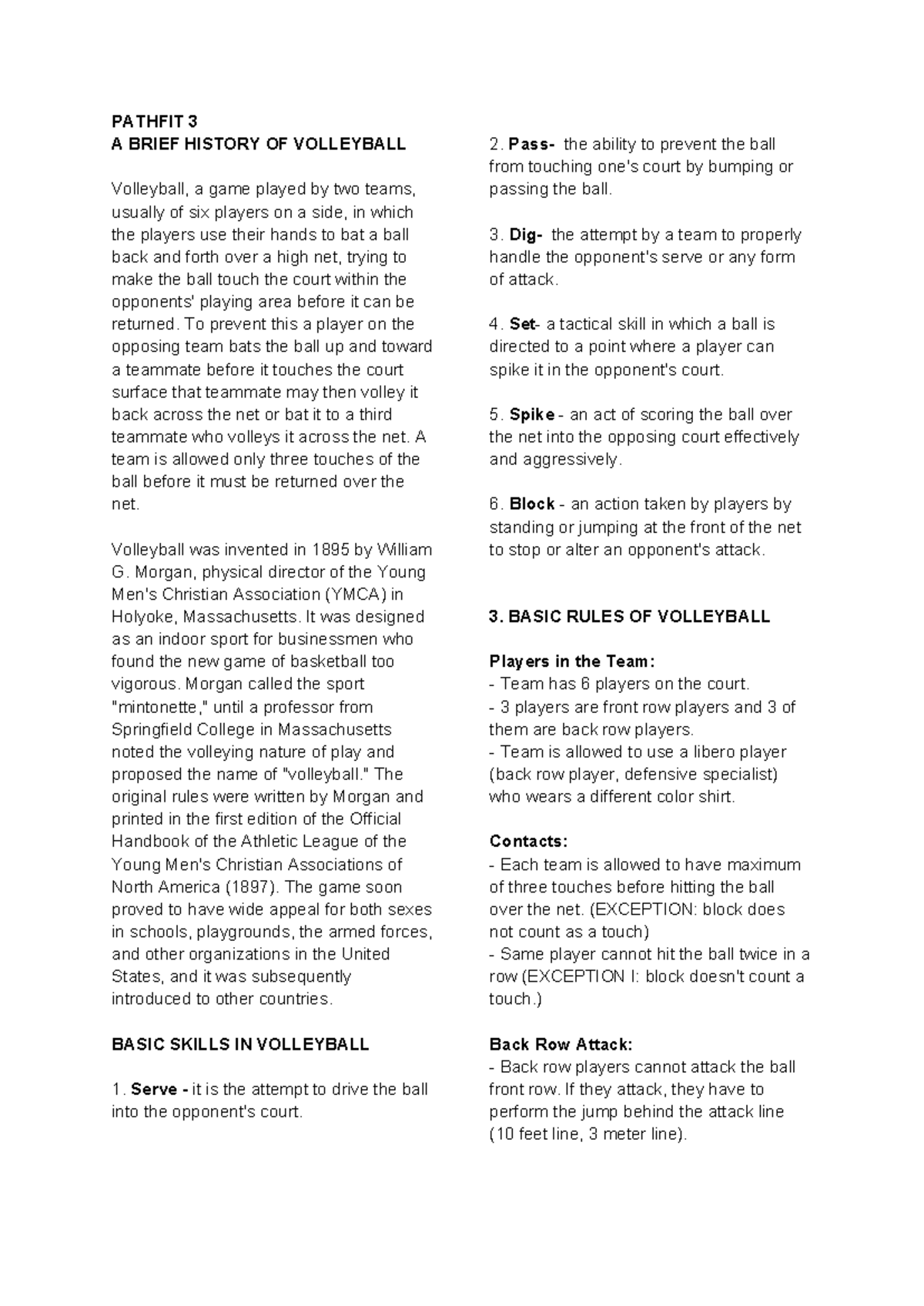 Pathfit 3 Reviewer - gsgdg - PATHFIT 3 A BRIEF HISTORY OF VOLLEYBALL ...