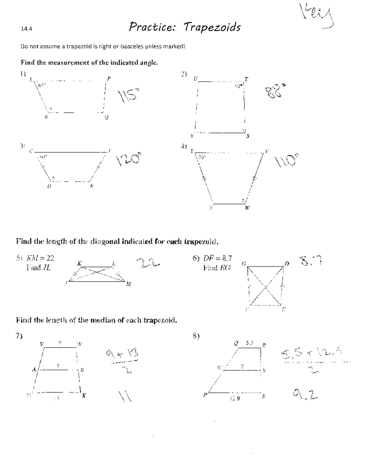 14.4 Pract Trapezoids KEY - Science Technology Engineering - Studocu