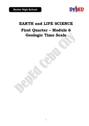 8 Q1 Earth and Life Science - EARTH and LIFE SCIENCE First Quarter ...