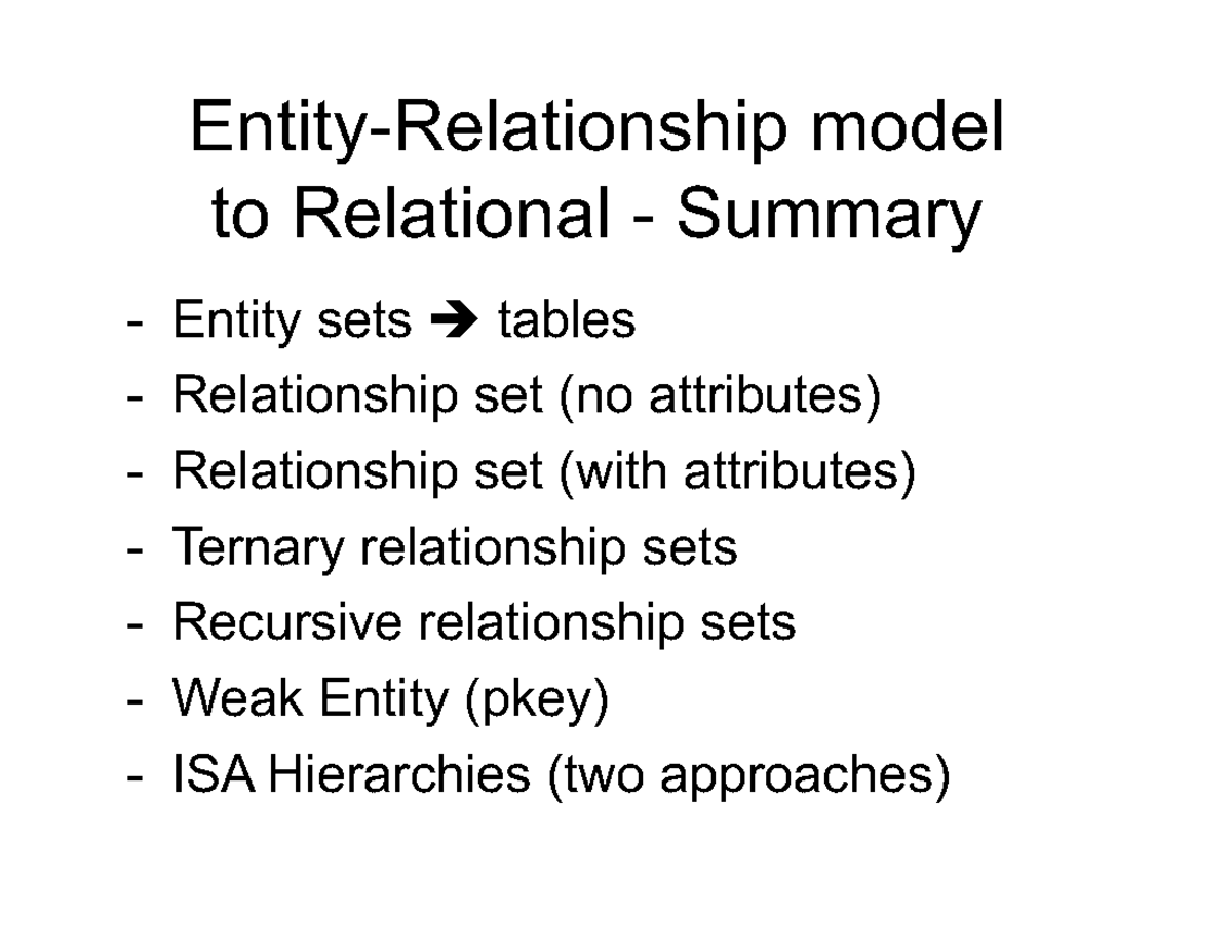 3400-F21-lec7-UML-RM-RA - Entity-Relationship model to Relational ...