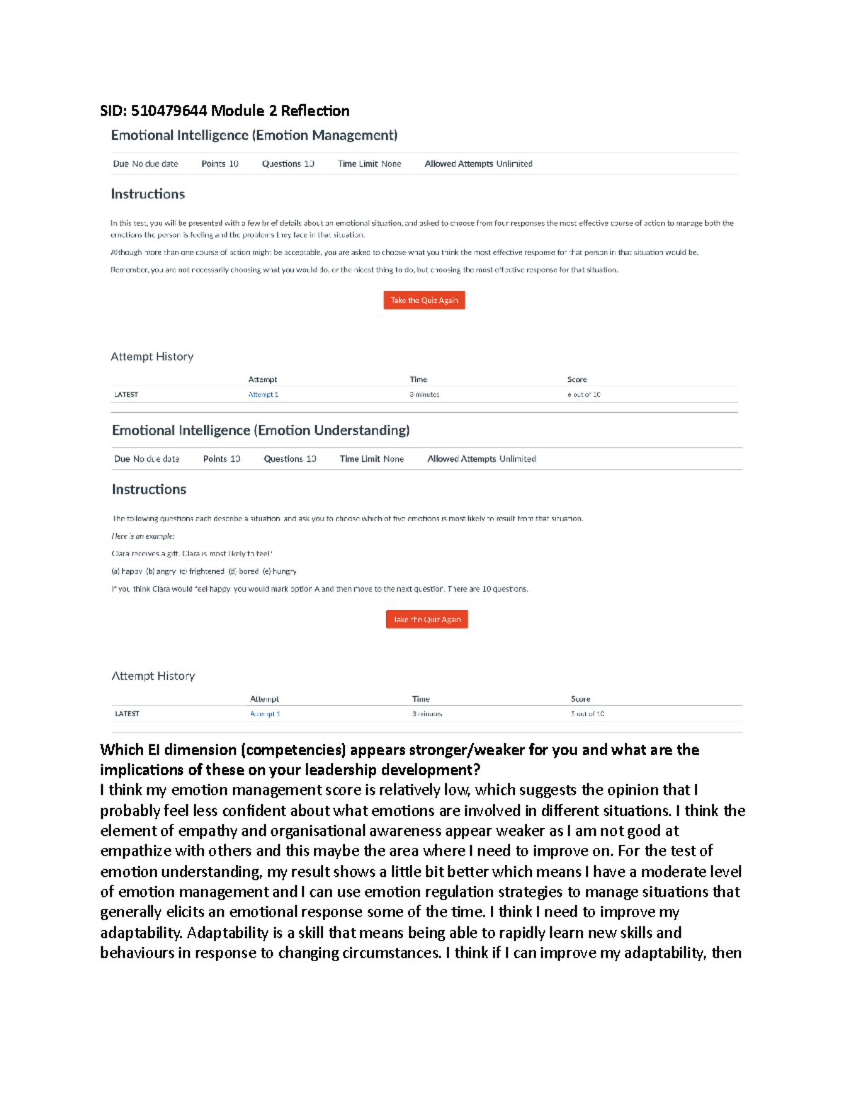 Module 2 Reflection Sid 510479644 Module 2 Reflection Which Ei