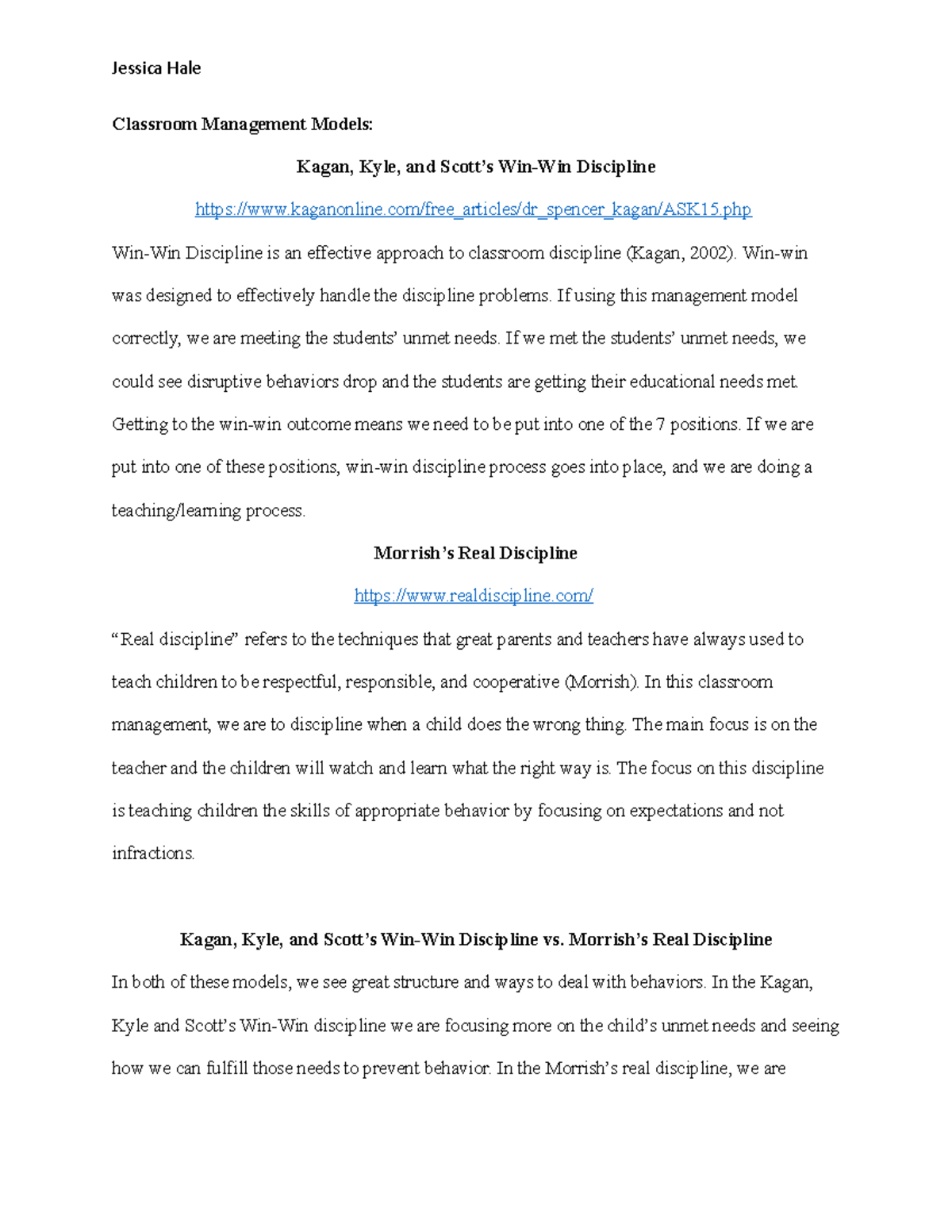 Classroom and Behavior Management Framework - Classroom Management ...