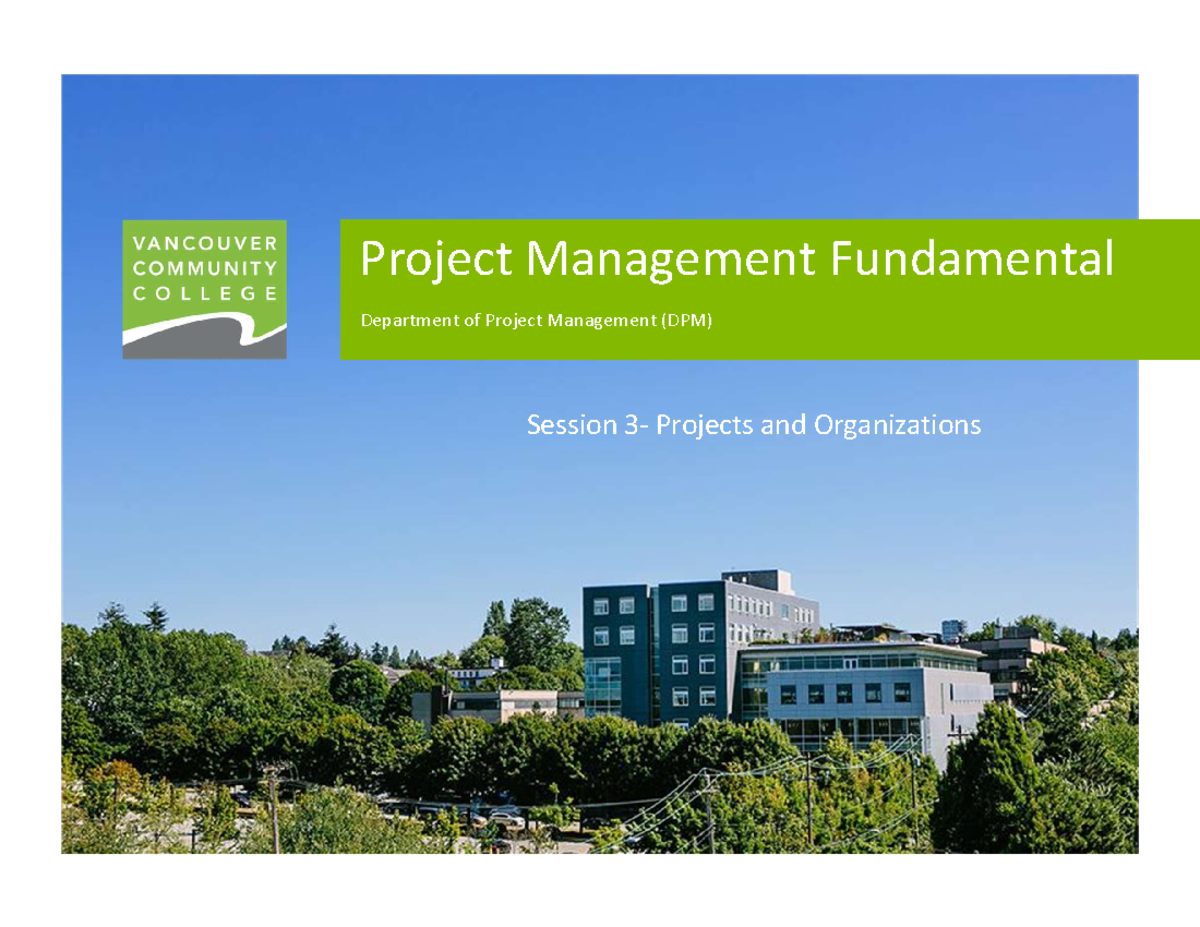Project Management Fundamentals - Studocu