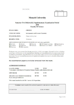 Expt Spec Urforma students 2022 - CHM2922 Laboratory Report Name: PRE-LAB CHECKLIST ARRIVE TO ...