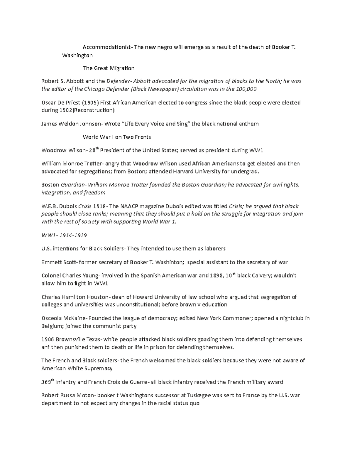 Quiz#5 Notes - Professor Washinton's class - Accommodationist- The new ...