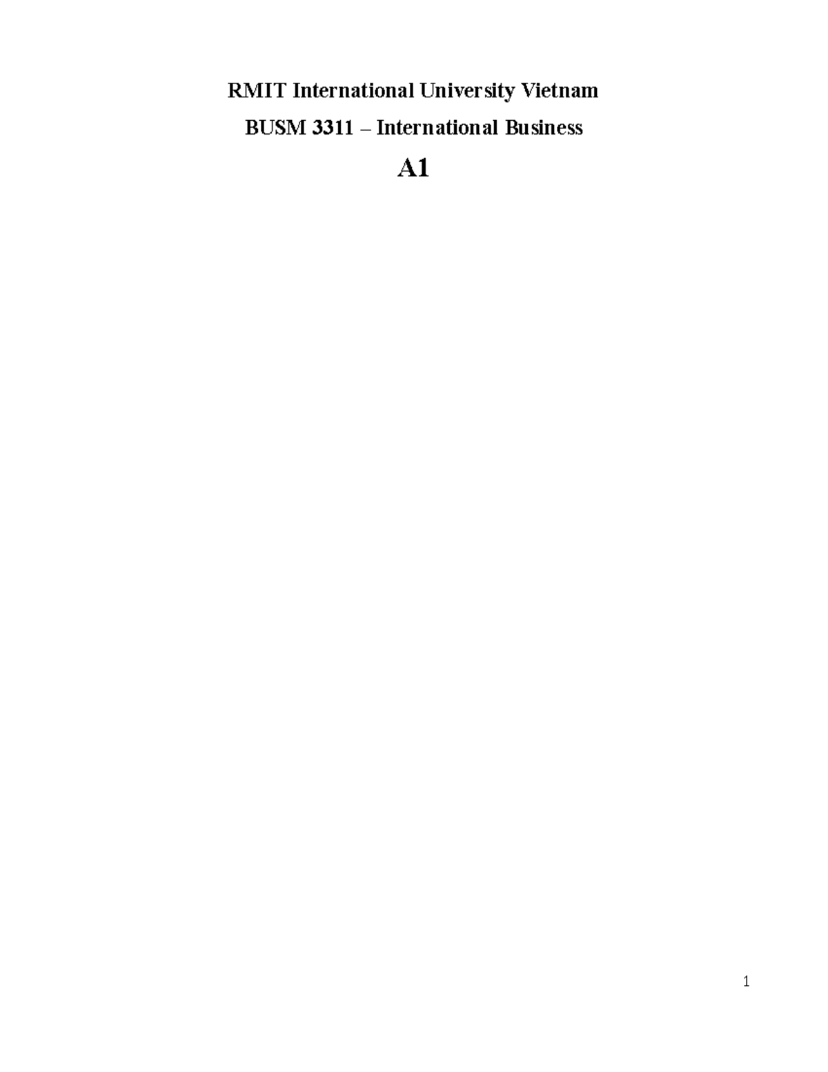 S3836222 - assignment - RMIT International University Vietnam BUSM 3311 ...