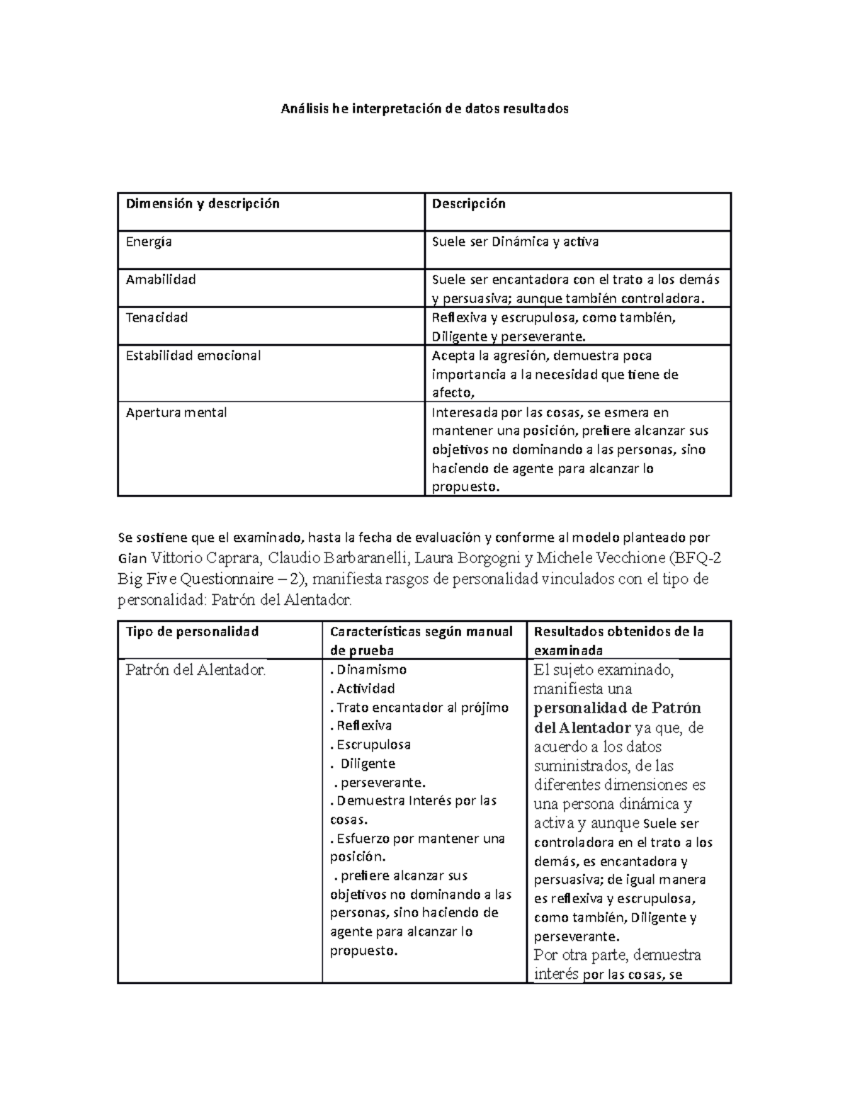 Análisis he interpretación de datos resultados - Análisis he ...
