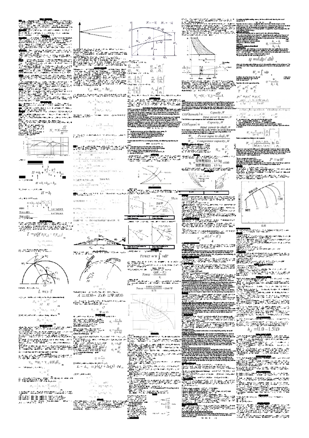 期末大抄 - fluid machinery cheat sheet - 泵浦定義：泵浦(pump)是一個接受外部動力對液體施加能量，將液體由 ...