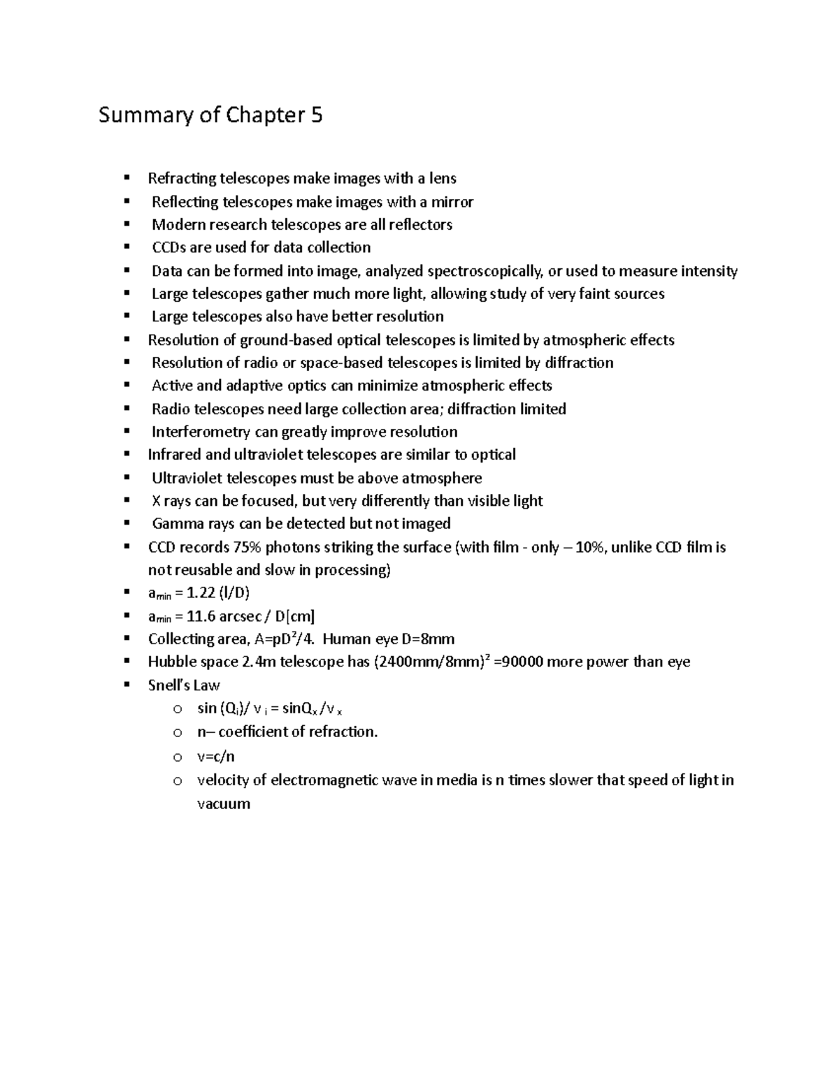 Summary of Chapter 5 - Professor Tumakov - Summary of Chapter 5 ...