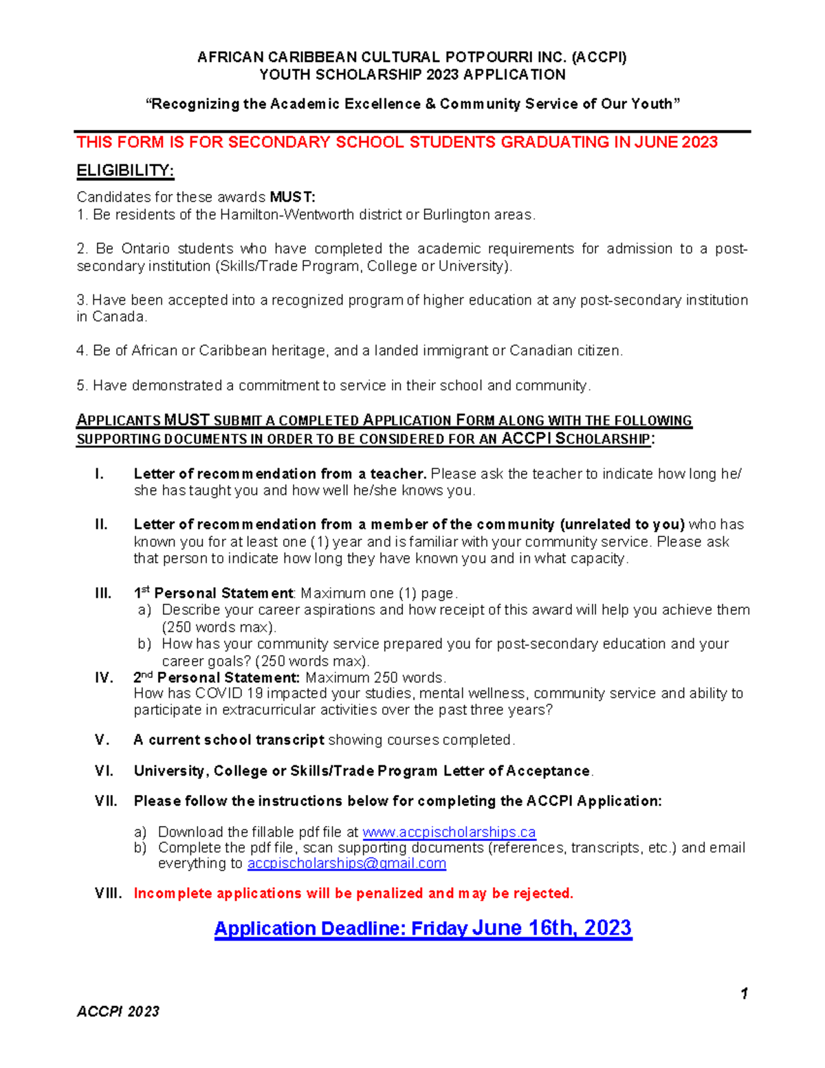 Accpi+2023+Application+PDF+Final - AFRICAN CARIBBEAN CULTURAL POTPOURRI ...