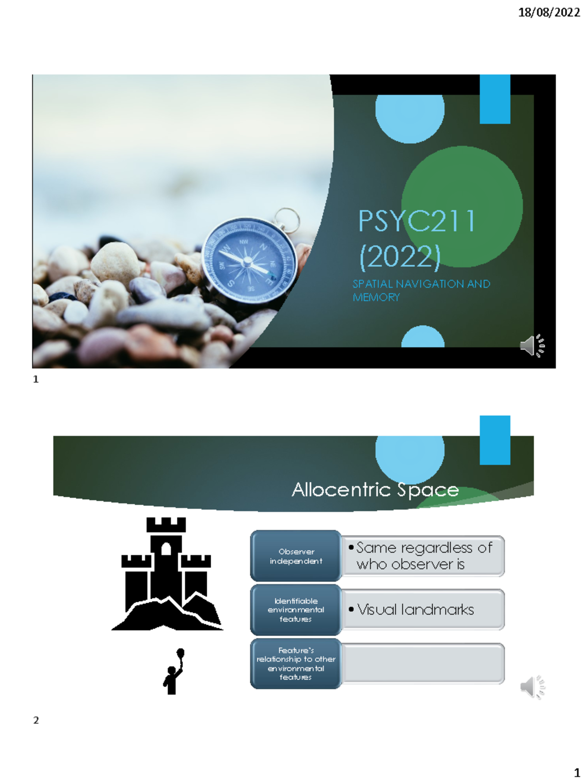 Lab 5 Spatial Navigation 2022 - SPATIAL NAVIGATION AND MEMORYPSYC211 ...